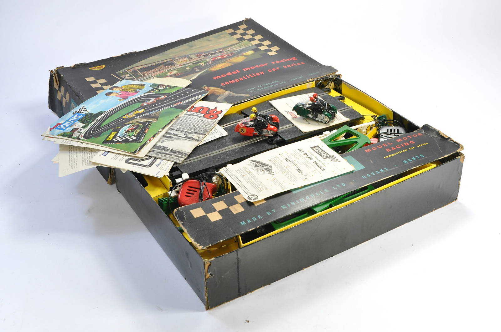 Vintage Scalextric Set No. Cm33 Inclusive Of Typhoon Motorcycles. Set ...