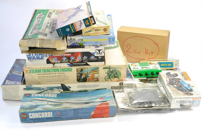 An Assortment Of Plastic Model Kits From Various Makers. Most Appear ...