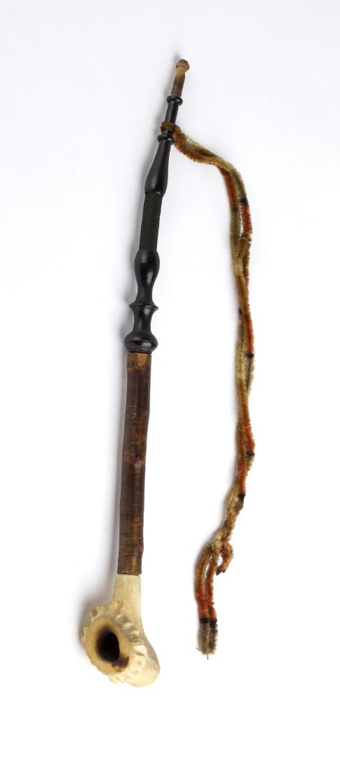 Faberge Style Silver, Bone and Cloisonne Pipe