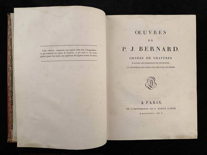 BERNARD PIERRE JOSEPH: Oeuvres de P.J. Bernard Paris, P. Didot lâ€™AinÃ ...