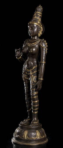 A PARTIALLY GILT BRONZE STANDING PARVATI India, 20th century - Jun 23 ...