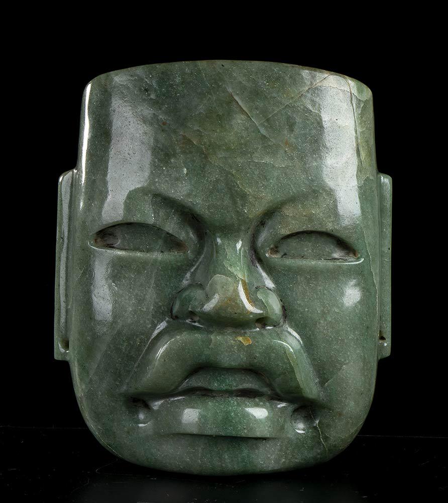 A GREEN JADE MASK Olmec style (#0367) on Jun 23, 2022 | Bertolami Fine ...