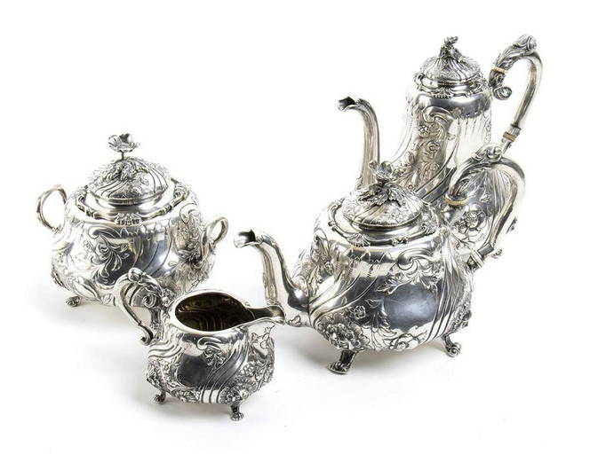 Viennese silver tea and coffe service - Austria-Hungary 1872-1922, mark ...