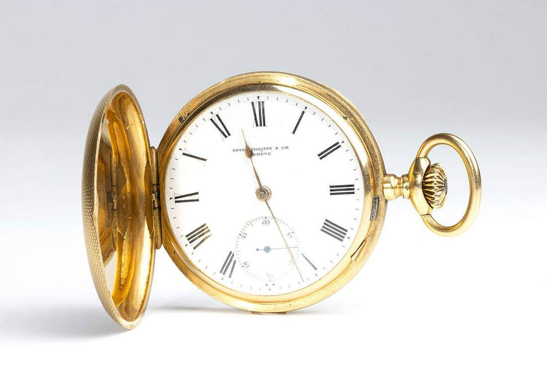 Patek Philippe: 18k Gold Hunter Pocket Watch Geneva, Ca. 1900