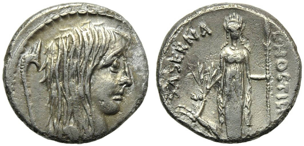 L. Hostilius Saserna, Denarius, Rome, 48 Bc
