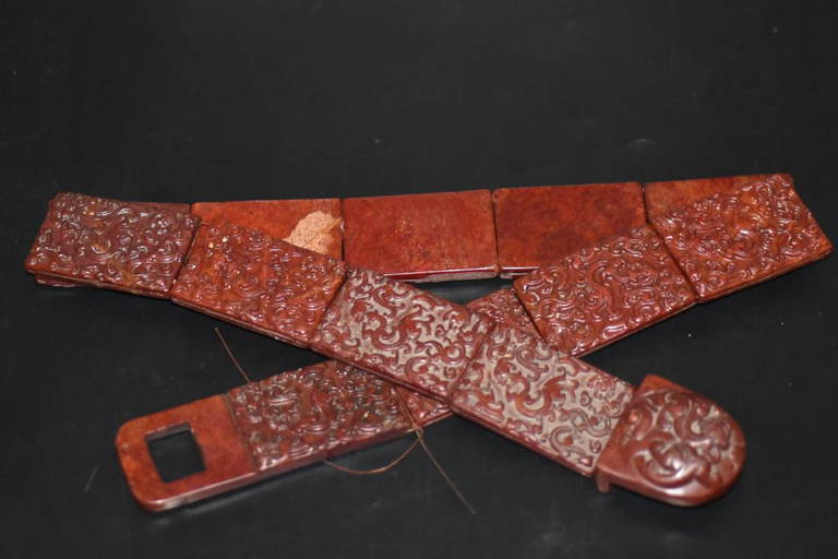 18th Century Antique Chinese Jade Belt & Buckle