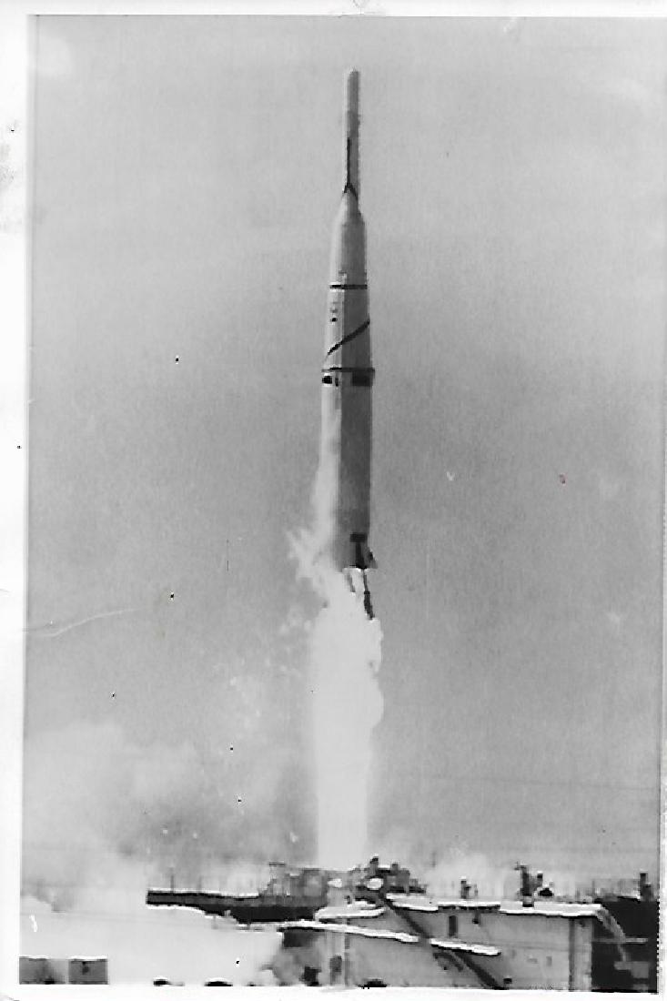 1957 Photo Thor-Able Rocket launches with Explorer VI