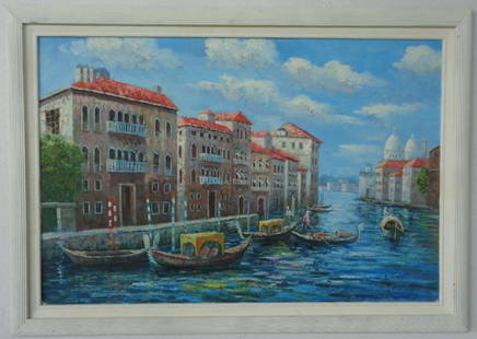 Original B.trapp "venice" Oil Painting On Canvas