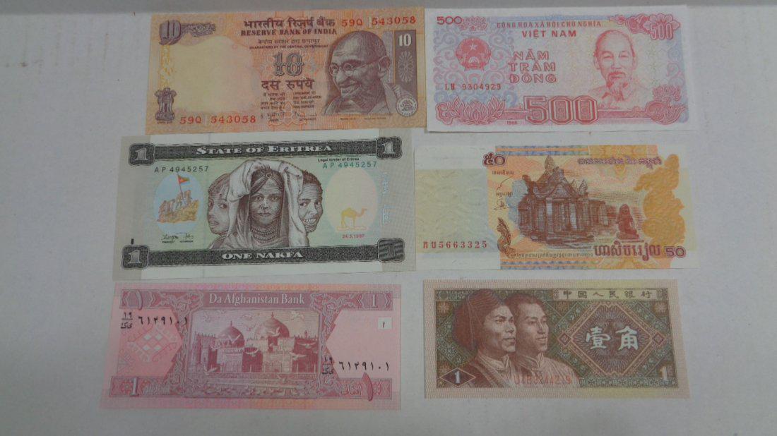 Lot of 6 Different Foreign PAPER MONEY BANKNOTES