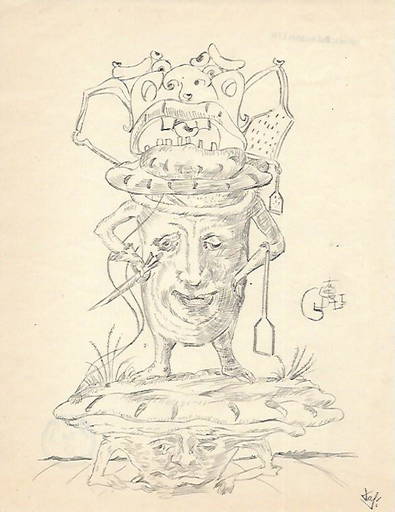 Salvador Dali Pencil Drawing On Paper