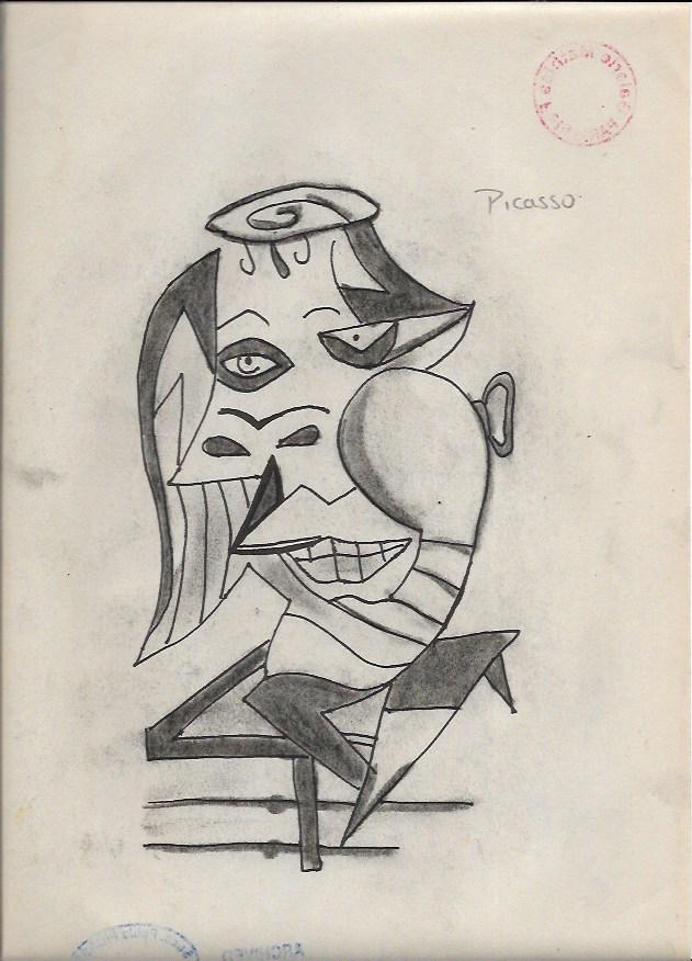 Pablo Picasso Charcoal Drawing On Paper