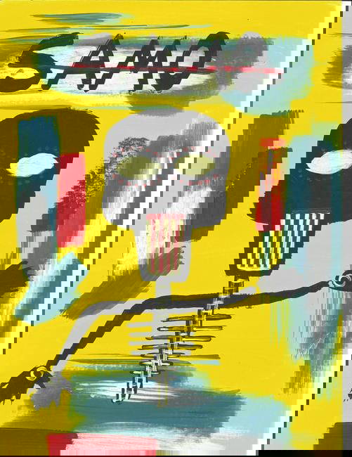 Jean Michel Basquiat Painting On Cardboard "samo" After (artist) Auction