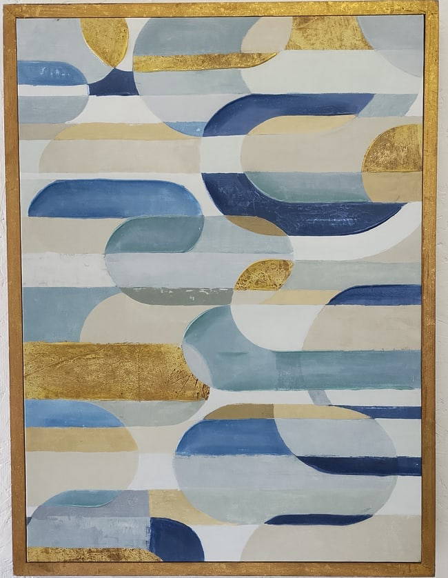 Geometric Abstract Textured Art Print On Canvas Auction