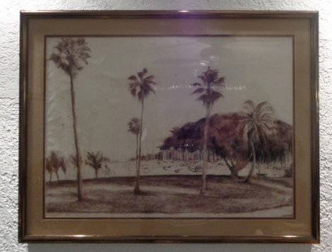 Original "south Florida"chalk Pastel Painting,monogram