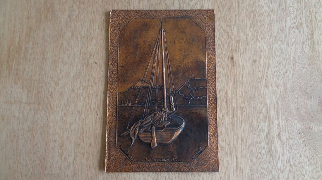Engraving Pressed Copper Plate Art by Artist Juan More