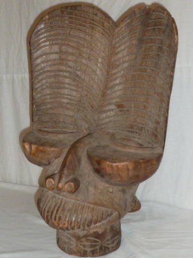 African Tribal Mask Elongated Forehead