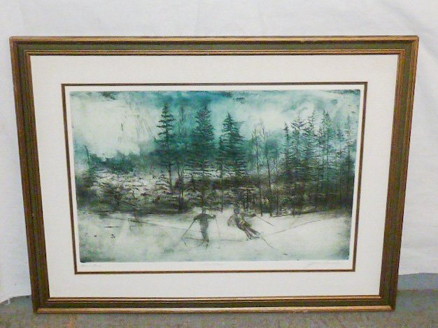 Joan Purcell " The Skiers" Hand Signed Artist Proof