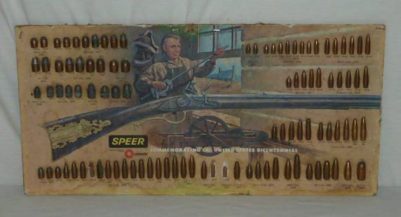 Vintage Speer Bicentennial Bullet Display Board