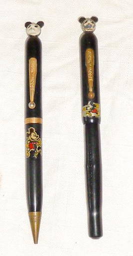 1930's Mickey Mouse Fountain Pen & Pencil Set