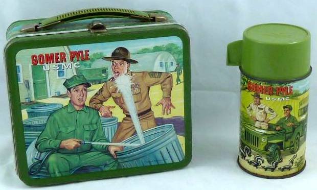 GOMER PYLE USMC LUNCH BOX WITH ORIGINAL THERMOS 1960'S