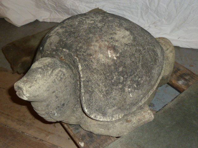 Vintage Granite Outdoor Garden Turtle Sculpture