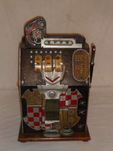 Antique 5 Cent Mills Castle Front Slot Machine