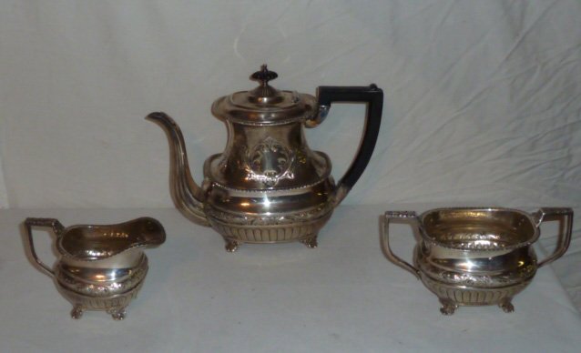 3 Piece Silver Plated Tea Set With Makers Marks