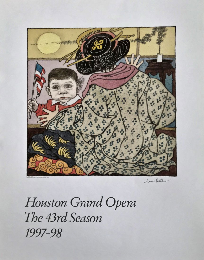 Madame Butterfly Opera Poster Signed By Maurice Sendak