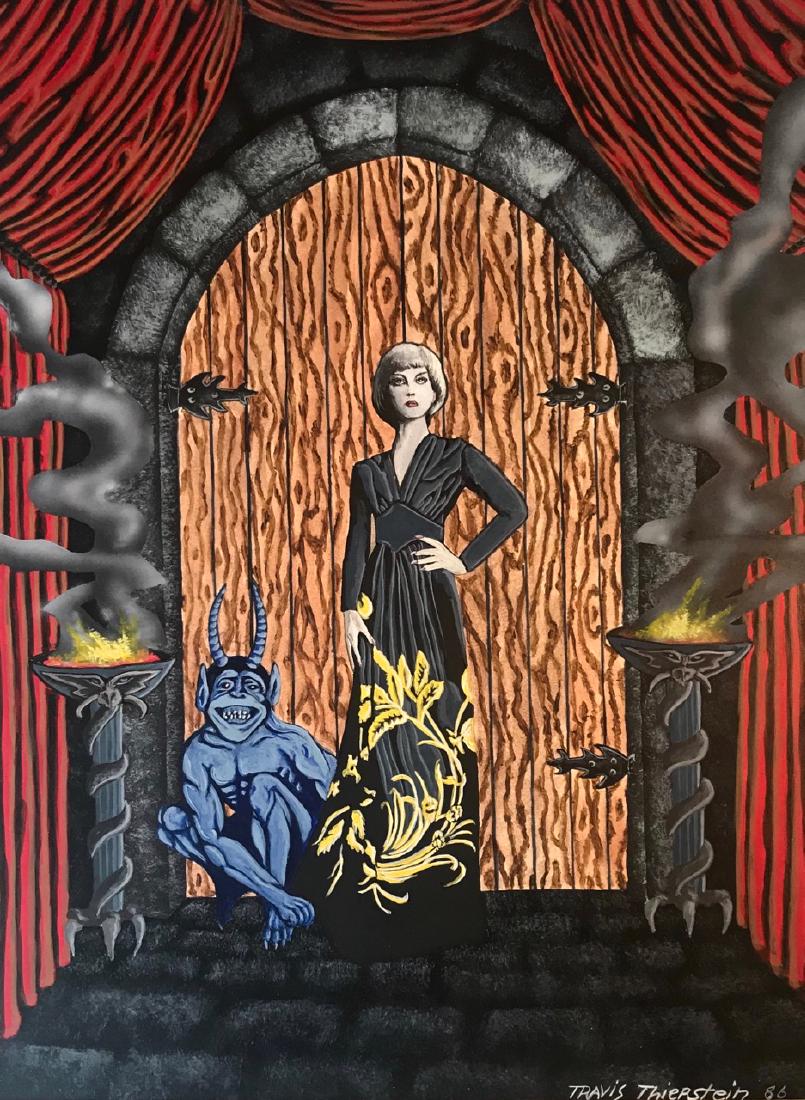 Sci-fi Pulp Art Painting, Entrance To The Castle