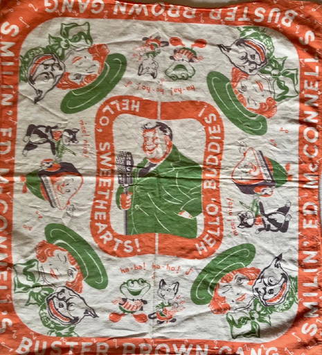 Buster Brown Gang Scarf Advertising Premium, 1950's