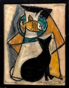 Narendra Patel Painting On Metal, 1963