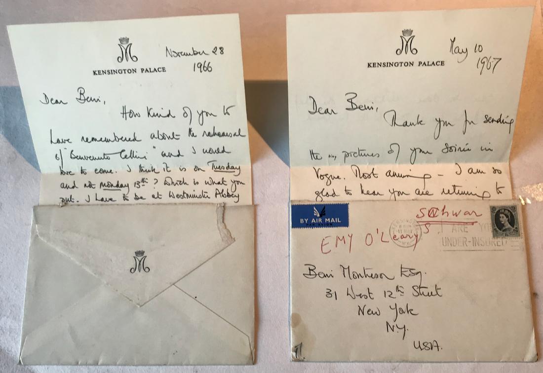 Princess Margaret Handwritten Letters To Beni Montresor
