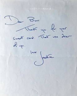 Jackie Kennedy Handwritten Letter To Beni Montresor