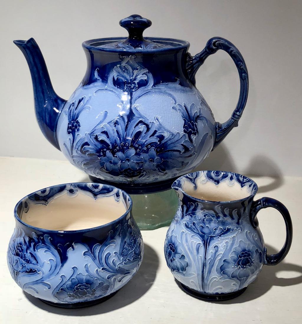 Moorcroft Florian Ware Macintyre Cornflower Tea Set