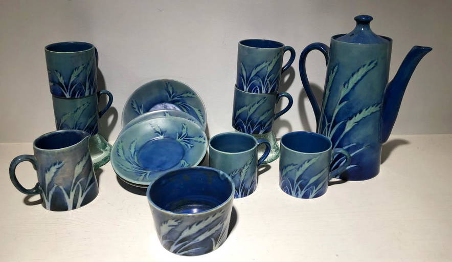 William Moorcroft Waving Corn Tea / Coffee Set Ca.1937