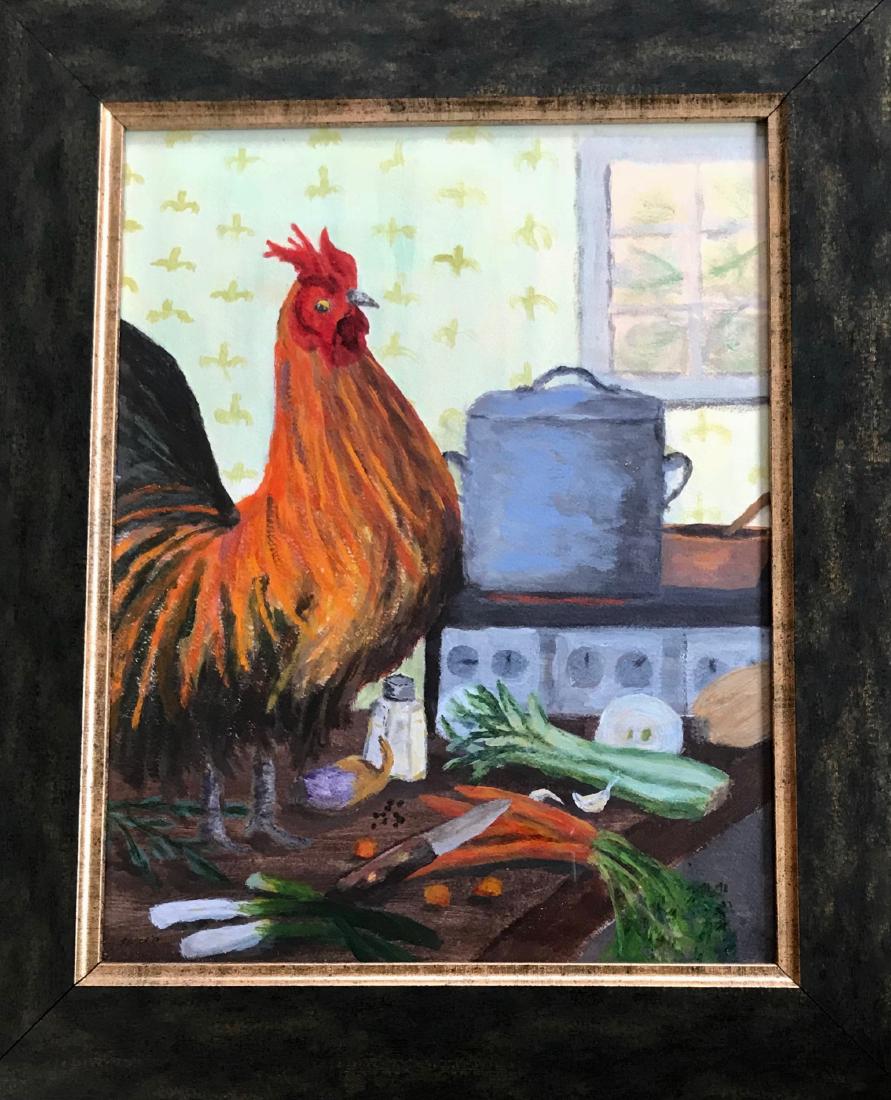 American Rooster Painting, Tom Bolger
