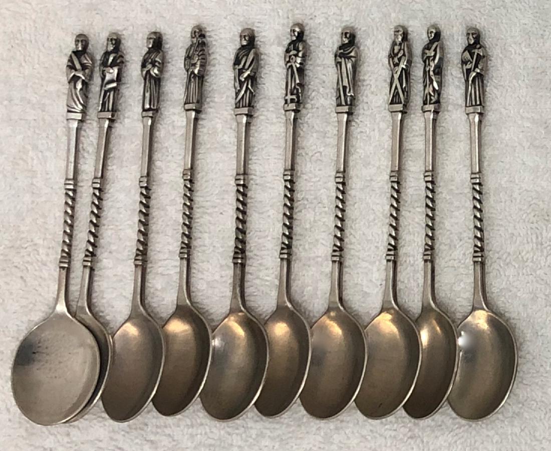 Dutch Silver 10 Apostle Spoons Netherlands C.1800s