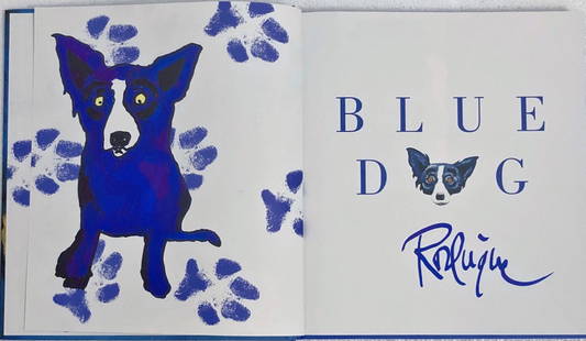 George Rodrigue Original Blue Dog Ink Drawing Signed Portrait Modern Pop Artwork
