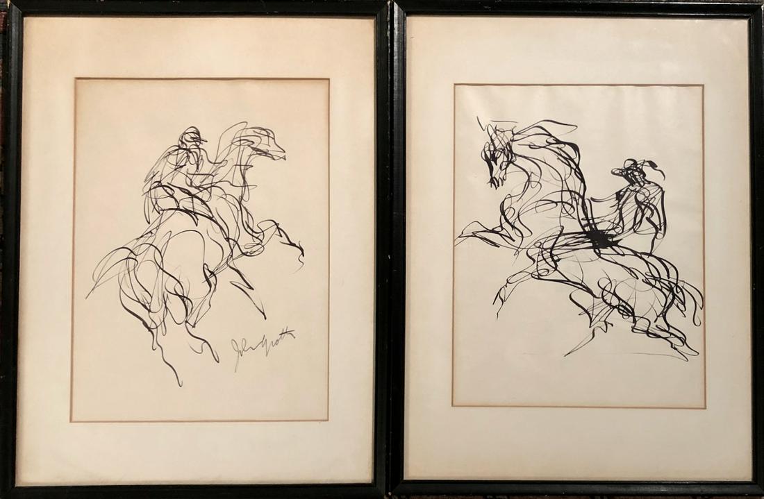 John Groth SOLDIERS ON HORSES Ink Drawing 1960s - Mar 23, 2020 ...