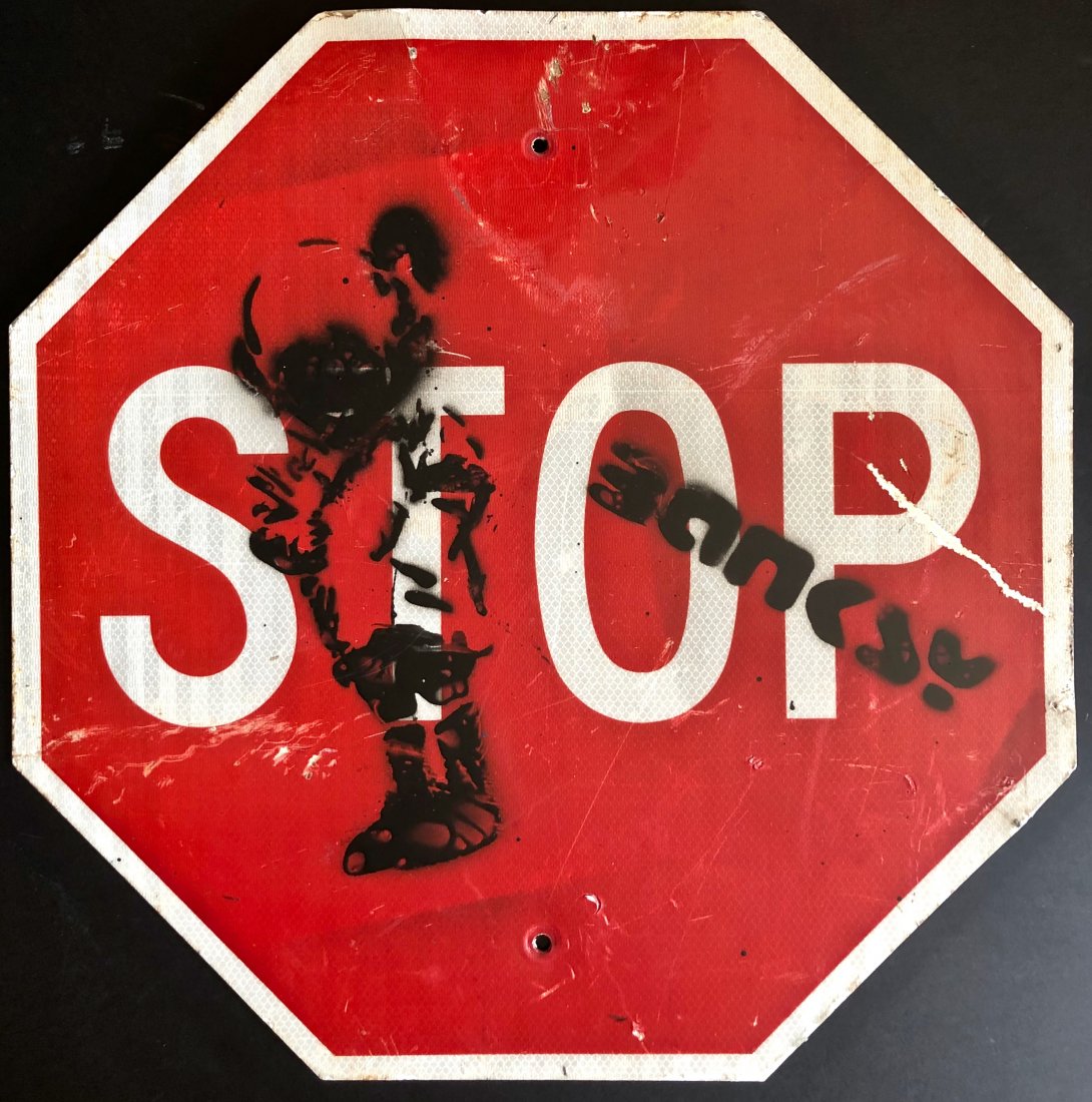 BANSKY URBAN GRAFFITI STREET ART STOP SIGN - Mar 23, 2020 | Kensington ...