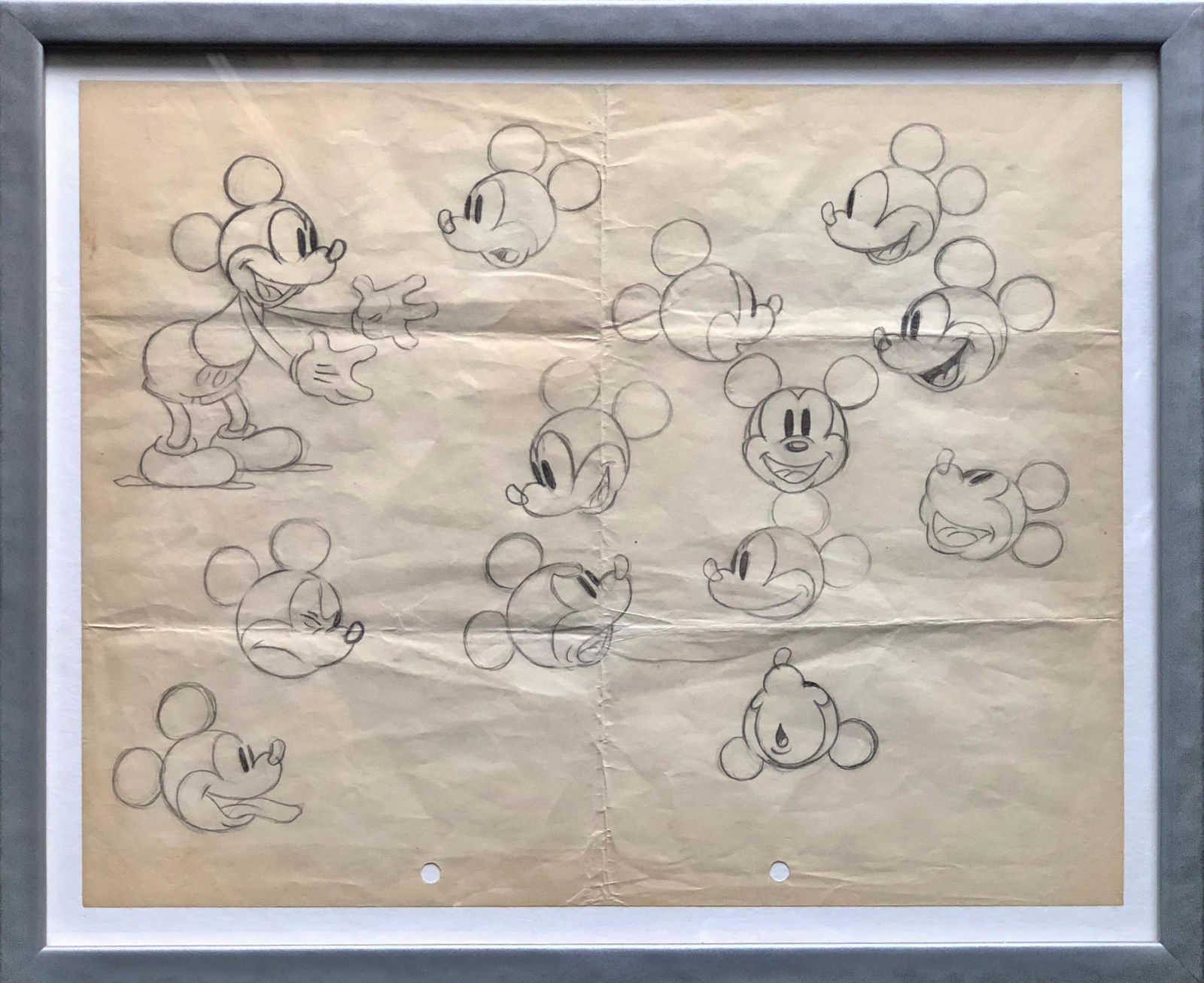 Walt Disney Mickey Mouse Animation Drawings C.1930s