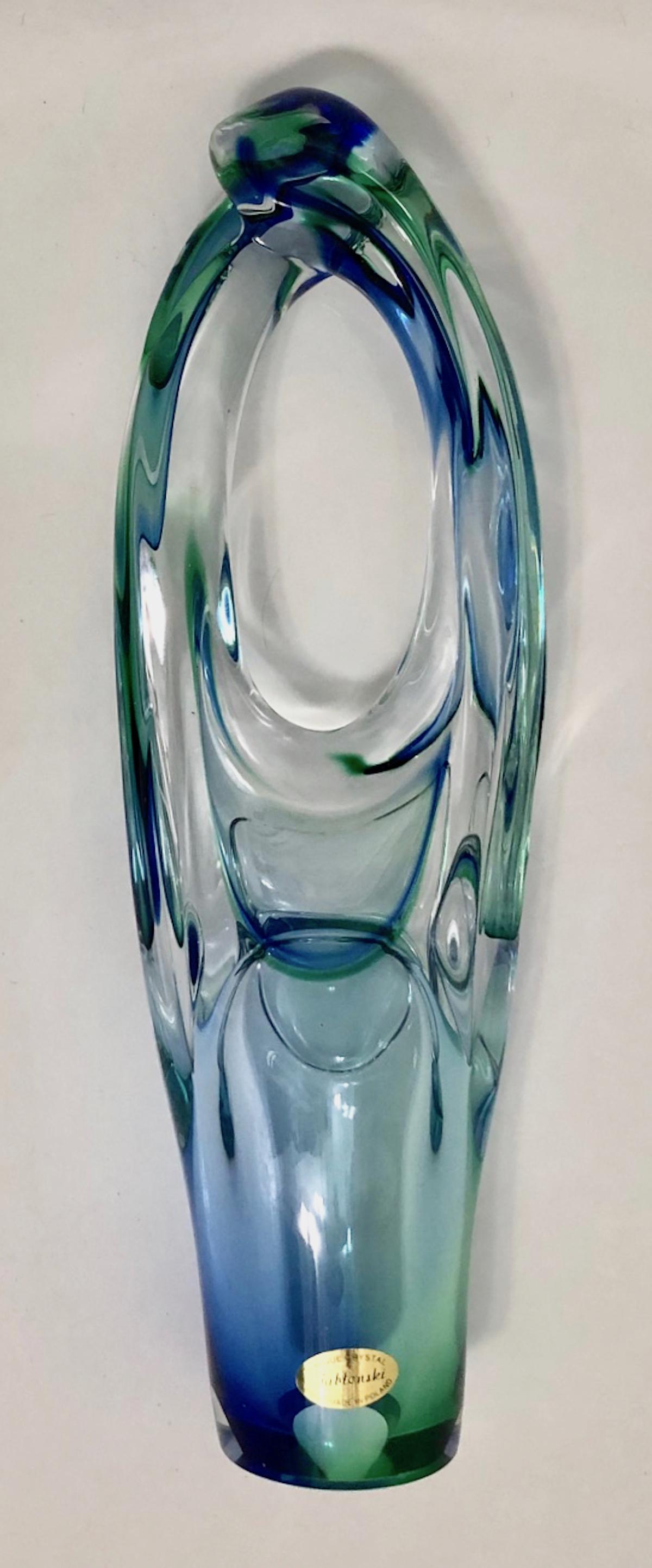 Adam Jablonski Art Glass Crystal Figural Sculpture
