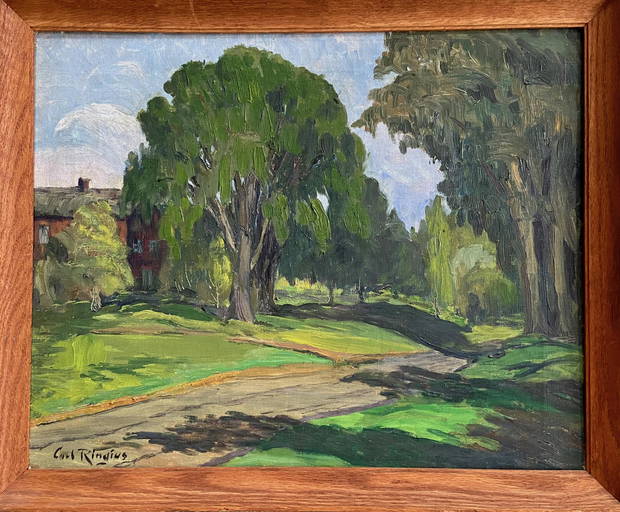 Carl Sigfrid Ringius Landscape Park Painting Sunshine