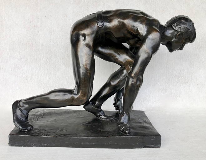 Sprinter Sculpture After Charles Albert Lopez:17x 23in.