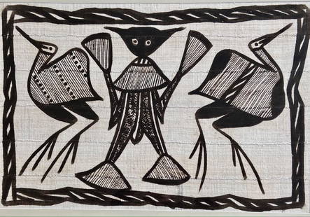 Senufo Korhogo Textile Mud Cloth Painting