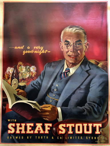 Sheaf Stout Beer Advertisement Poster, Sydney 1930s