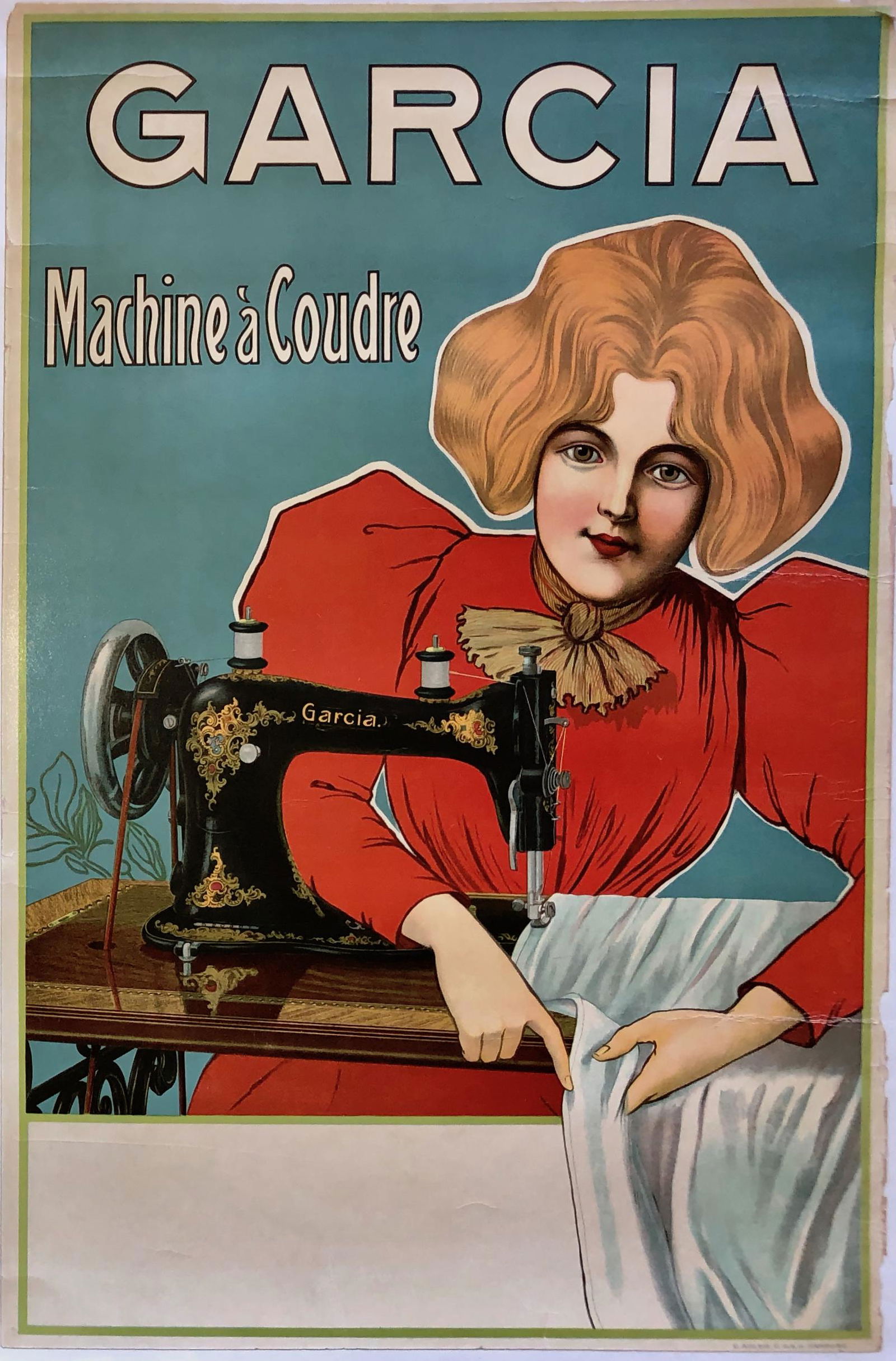 Garcia Sewing Machine Advertisement Poster 1900s | Barnebys