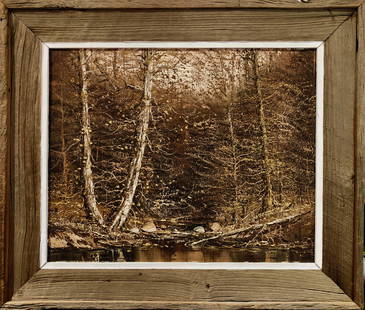 Woodland Landscape Oil Painting Signed Hanney: