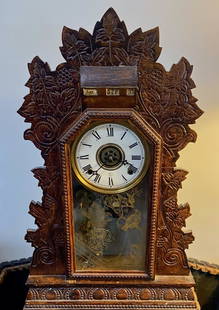 Antique William L. Gilbert No. 411 Porcelain Mantel Clock