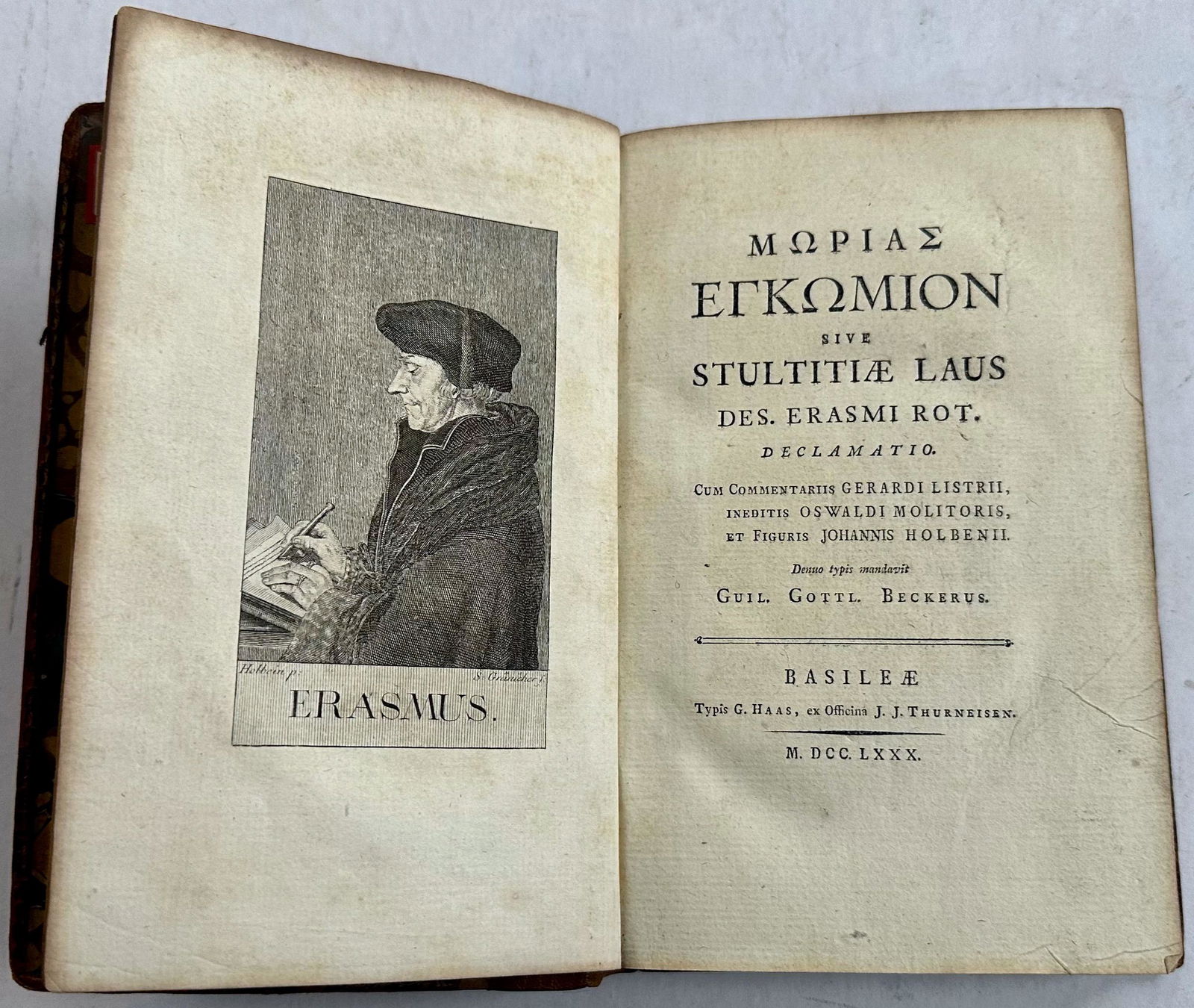 Morias Enkomion, The Praise Of Folly Desiderius Erasmus, 1780